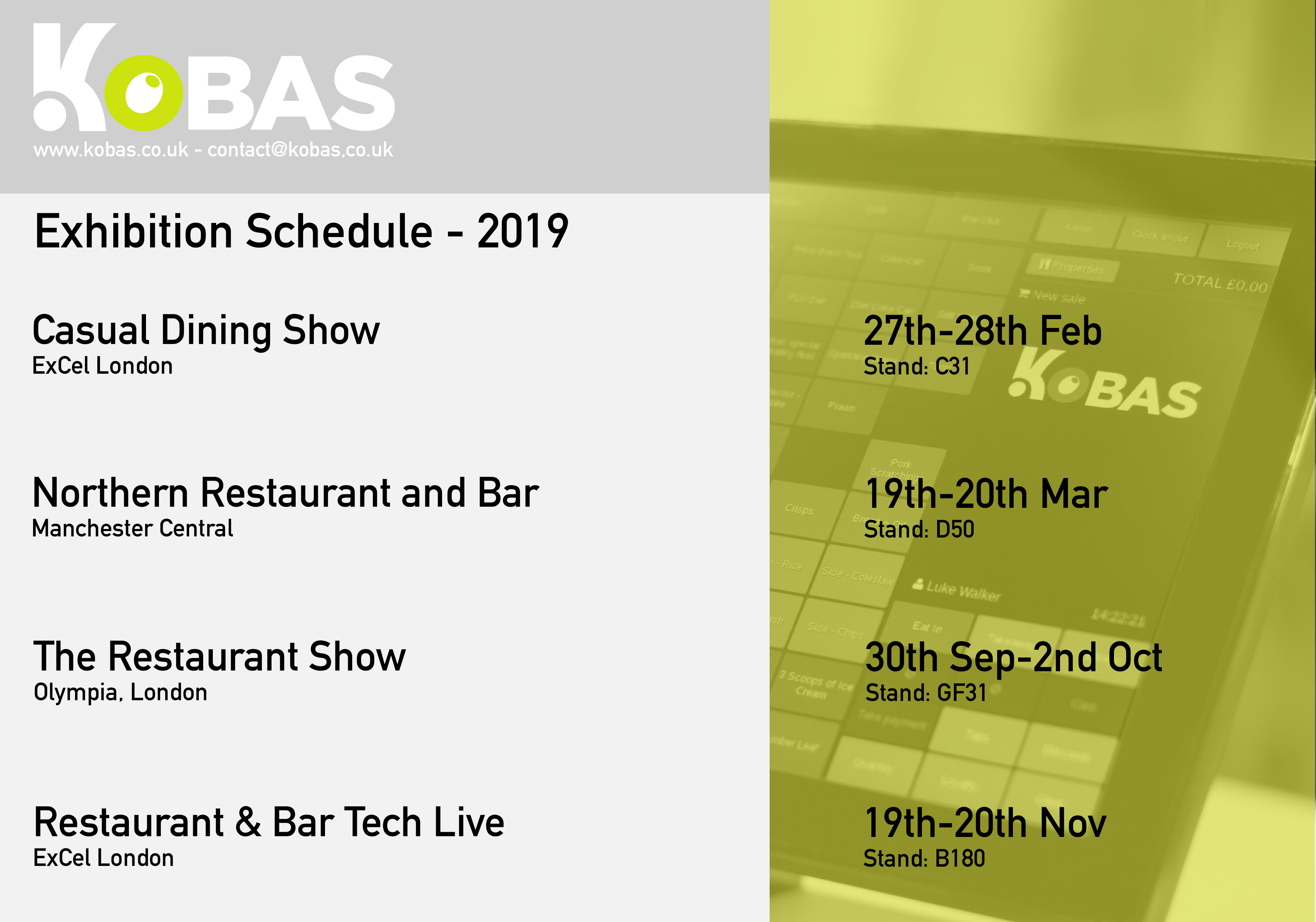 Exhibition Schedule 2019 - Kobas